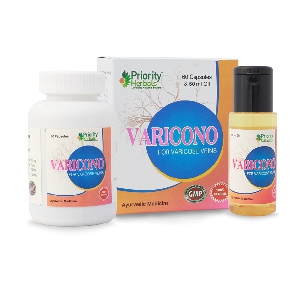 Вариконо комплект (Varicono), Priority Herbals, 60 капс. + 50 мл. - Москва и регионы РФ